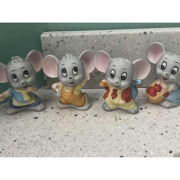 Enesco | Accents | Enesco Grey Porcelain Bisque Harvest Mice Set | Poshmark